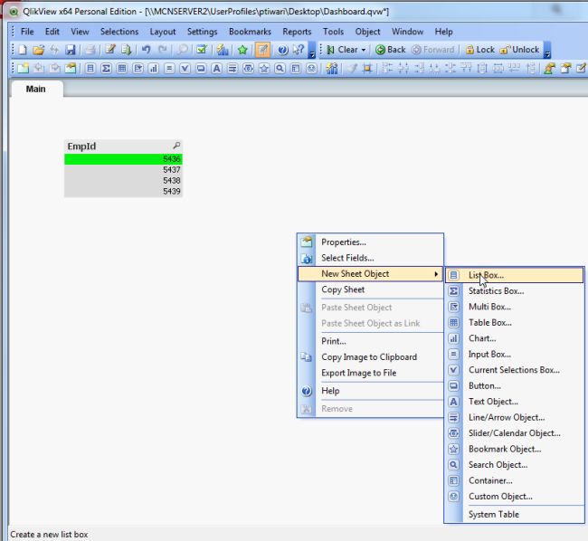 Create a Dashboard Using QlikView